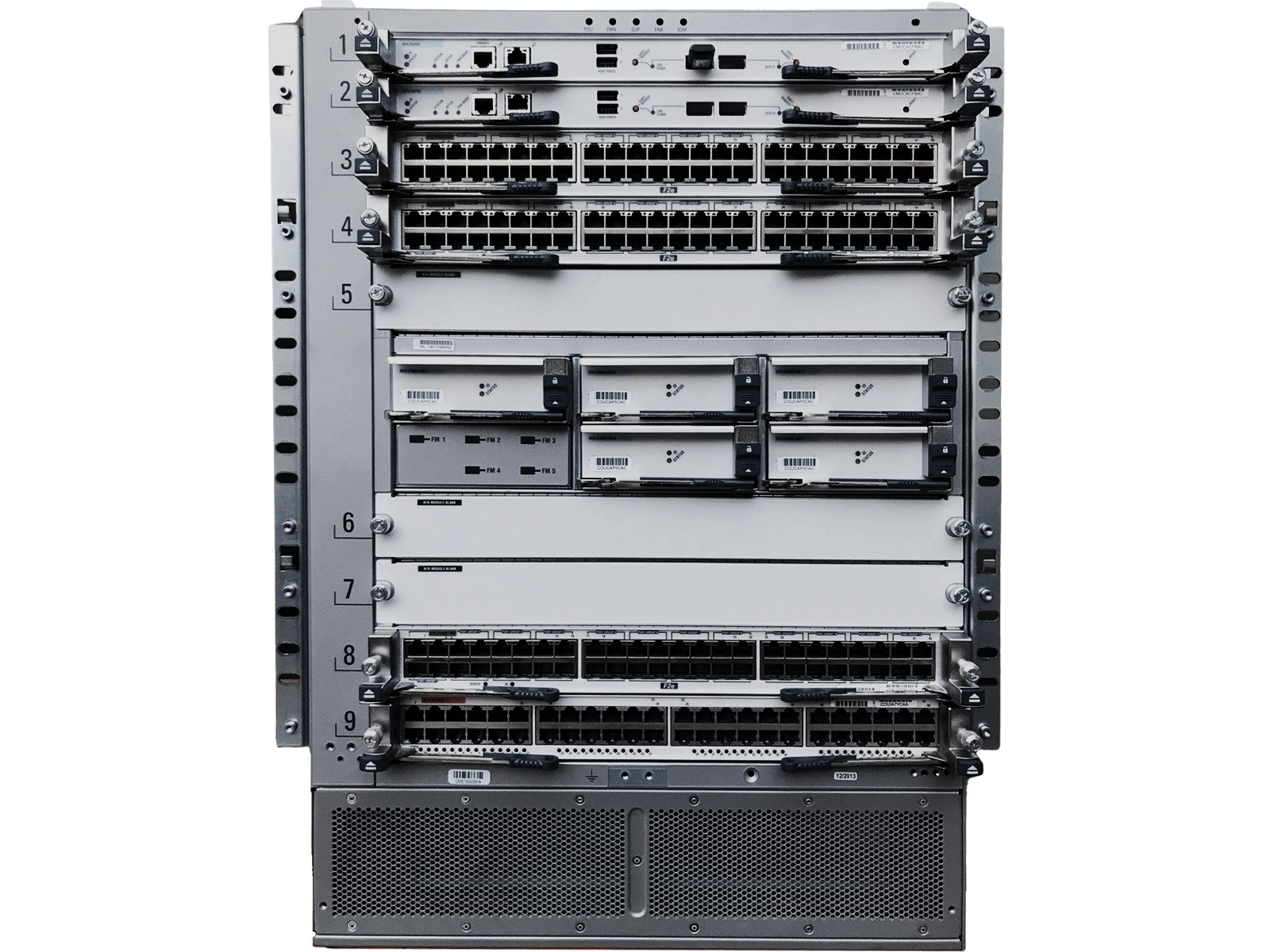 Cisco Nexus N7K-C7009 Chassis No SUPs No Switch Modules 2x AC-7.5KW 5x