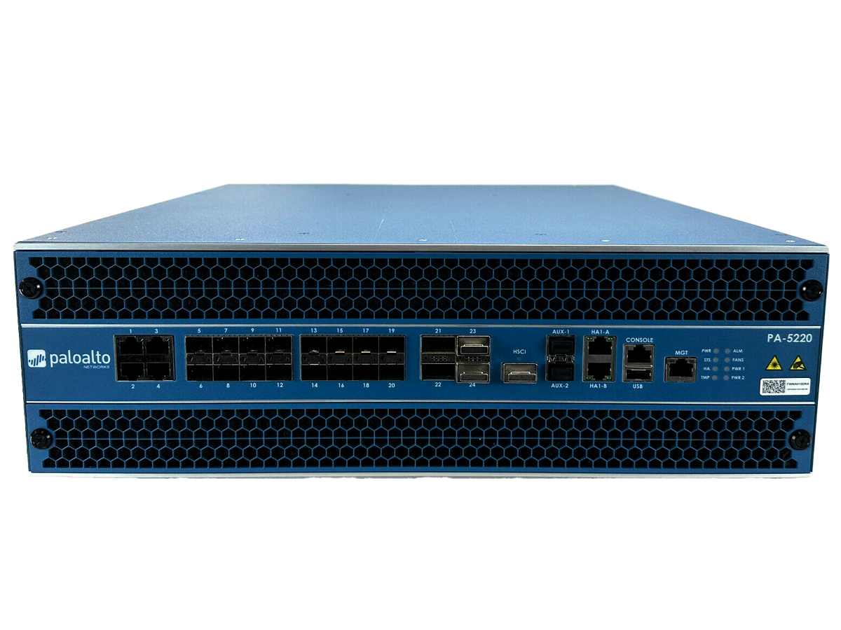 Palo Alto PA-5220 Next-Generation Firewall VPN Gateway 1/10/40GbE 2x P